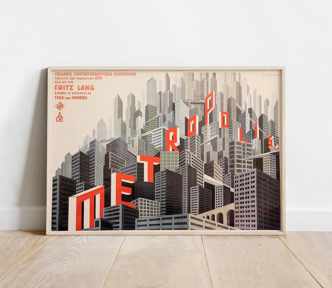 Metropolis Movie Poster by Boris Bilinsky, Fritz Lang Movies, German ...