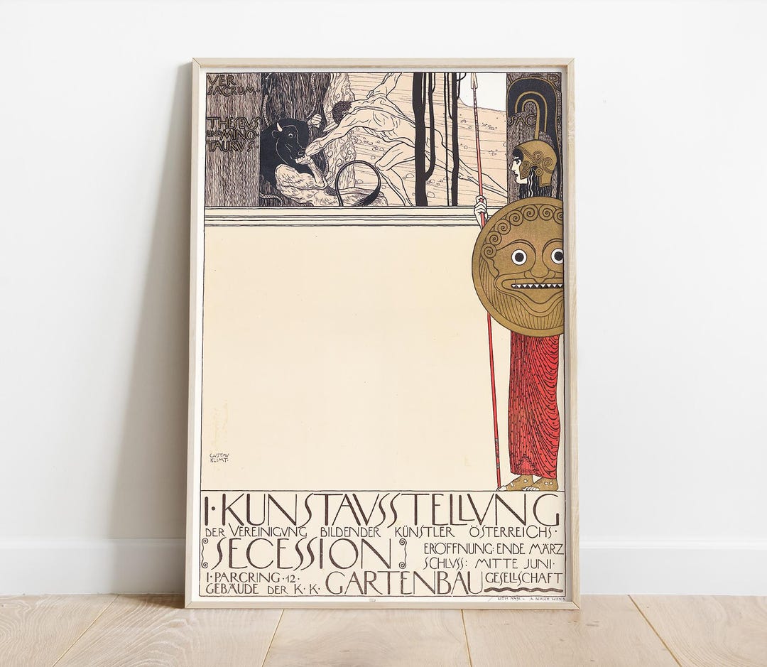 Secession Exhibition Poster, Gustav Klimt Illustration, Art ...