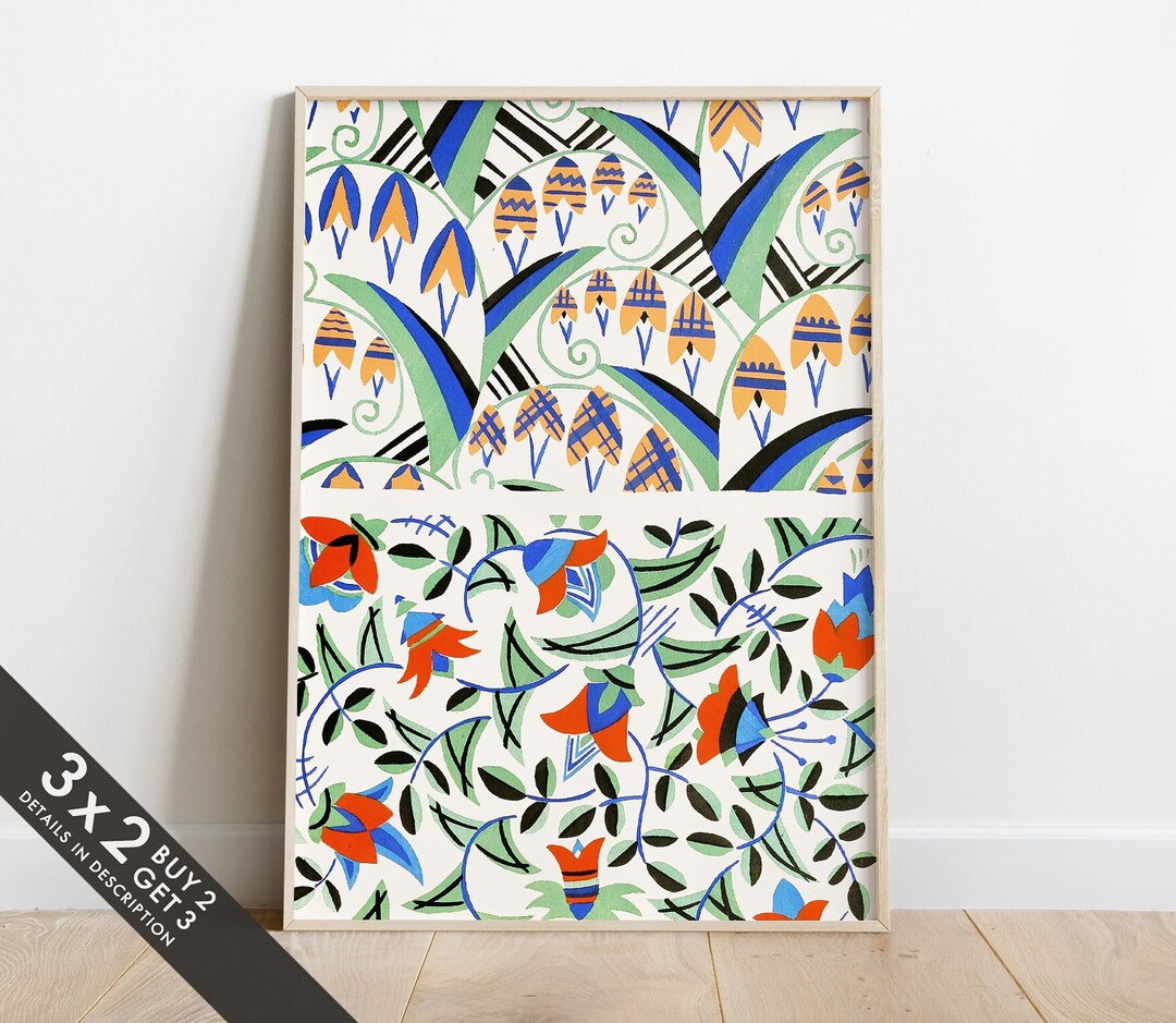 Christian Stoll Deign, Flower Patterns, Art Deco Poster, Colorful Wall ...