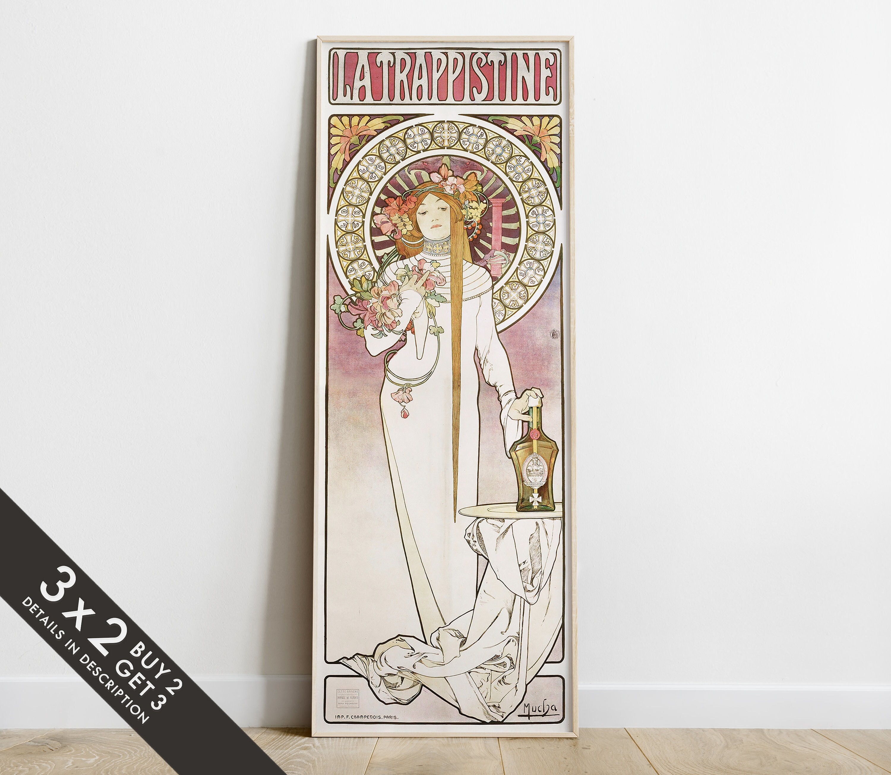 La Trappistine Poster, Alphonse Mucha Art, Vintage Advertising Poster ...