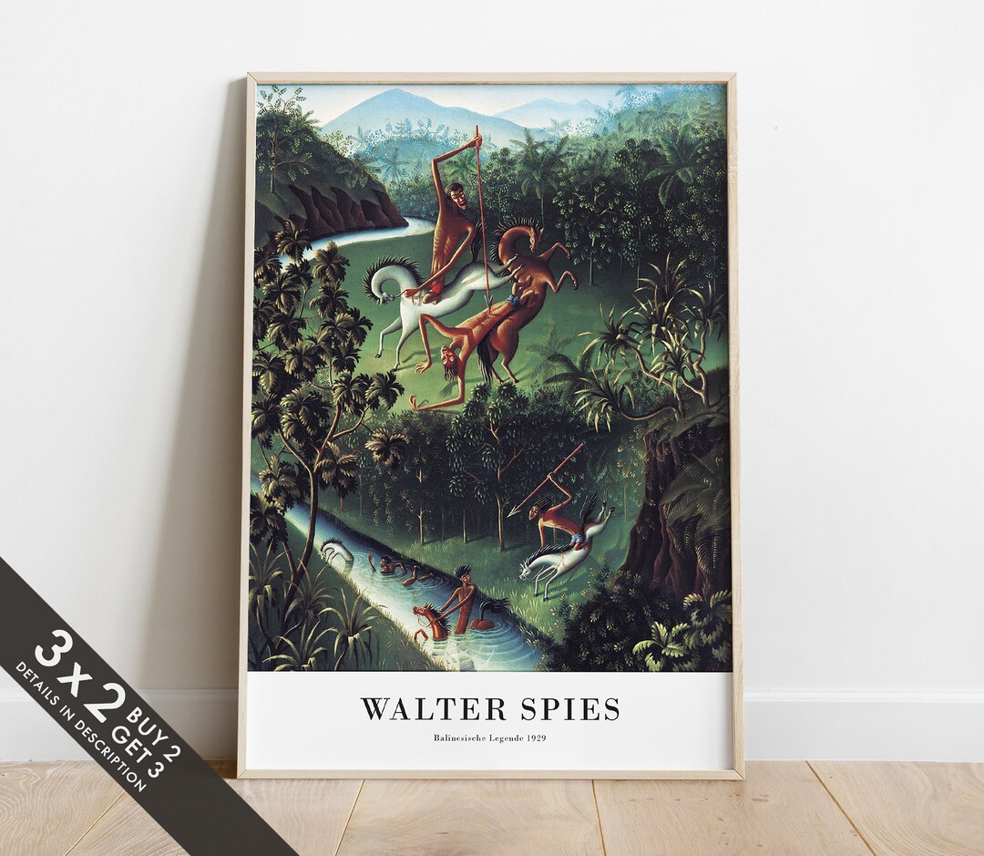 Walter Spies, Balinesische Legende, Primitivist Art, Hanging Wall Decor ...