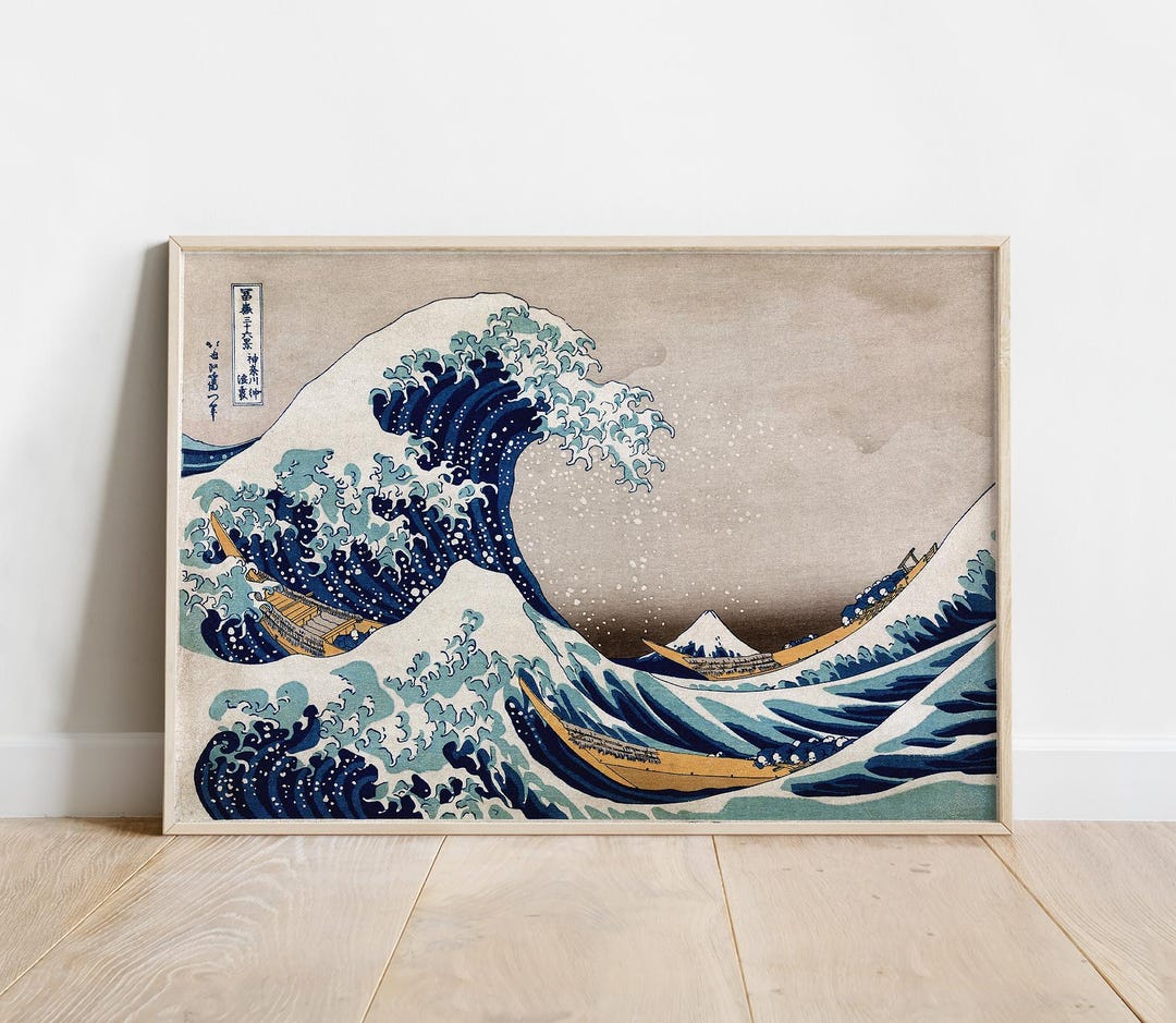 The Great Wave off Kanagawa, Katsushika Hokusai, Japanese Waves Print ...