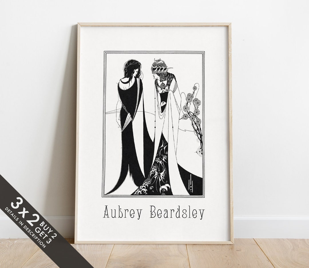 Aubrey Beardsley, Art Nouveau Poster, Two Women Illustration ...