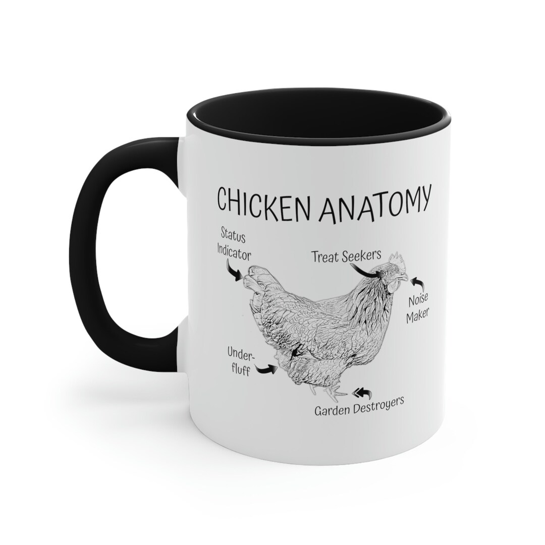 Chicken Anatomy Mug, 11oz - Cute Chicken Mug, Coffee and Chickens, Farm ...
