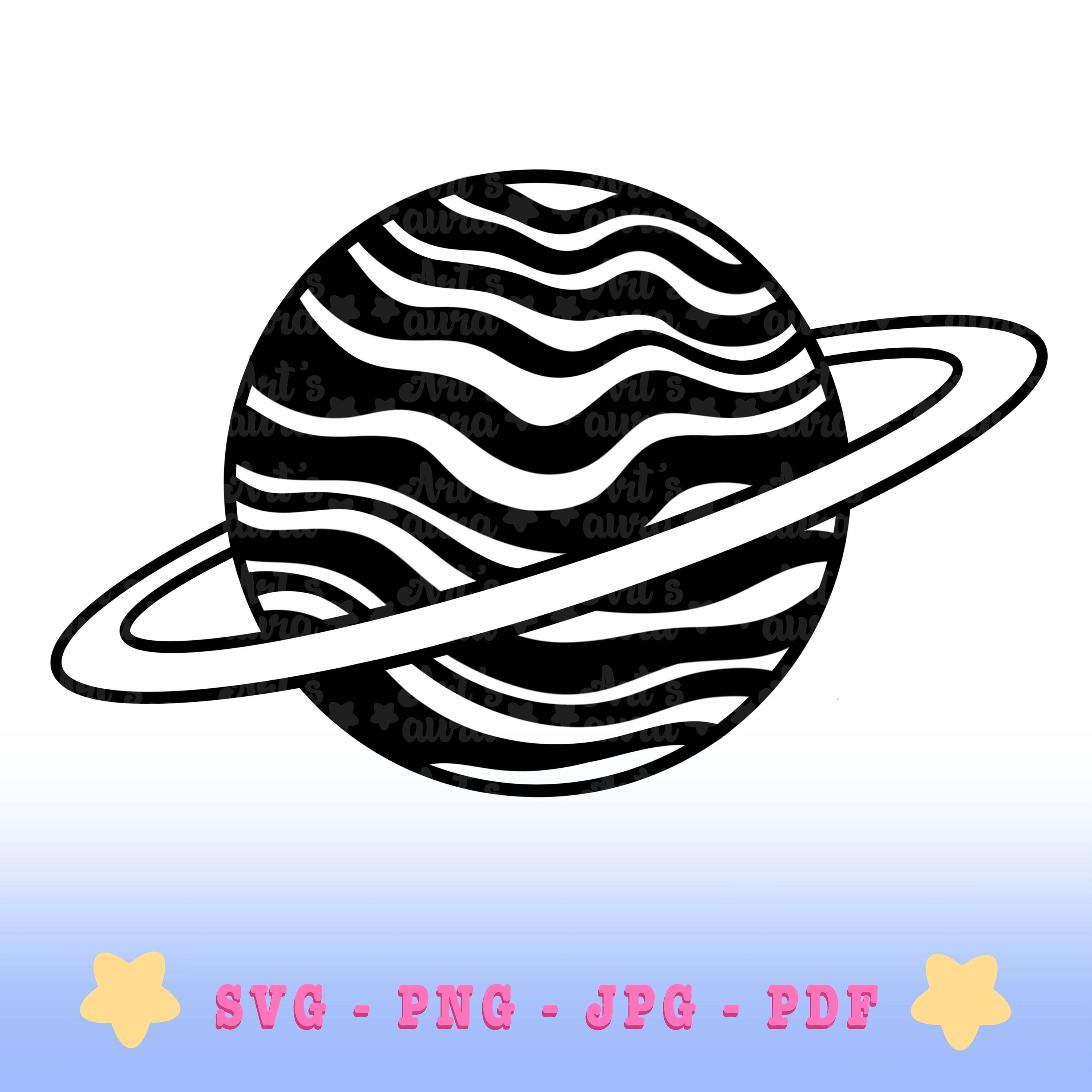 Striped Planet Svg, Space, Digital Download, PNG, JPG, PDF. - Etsy