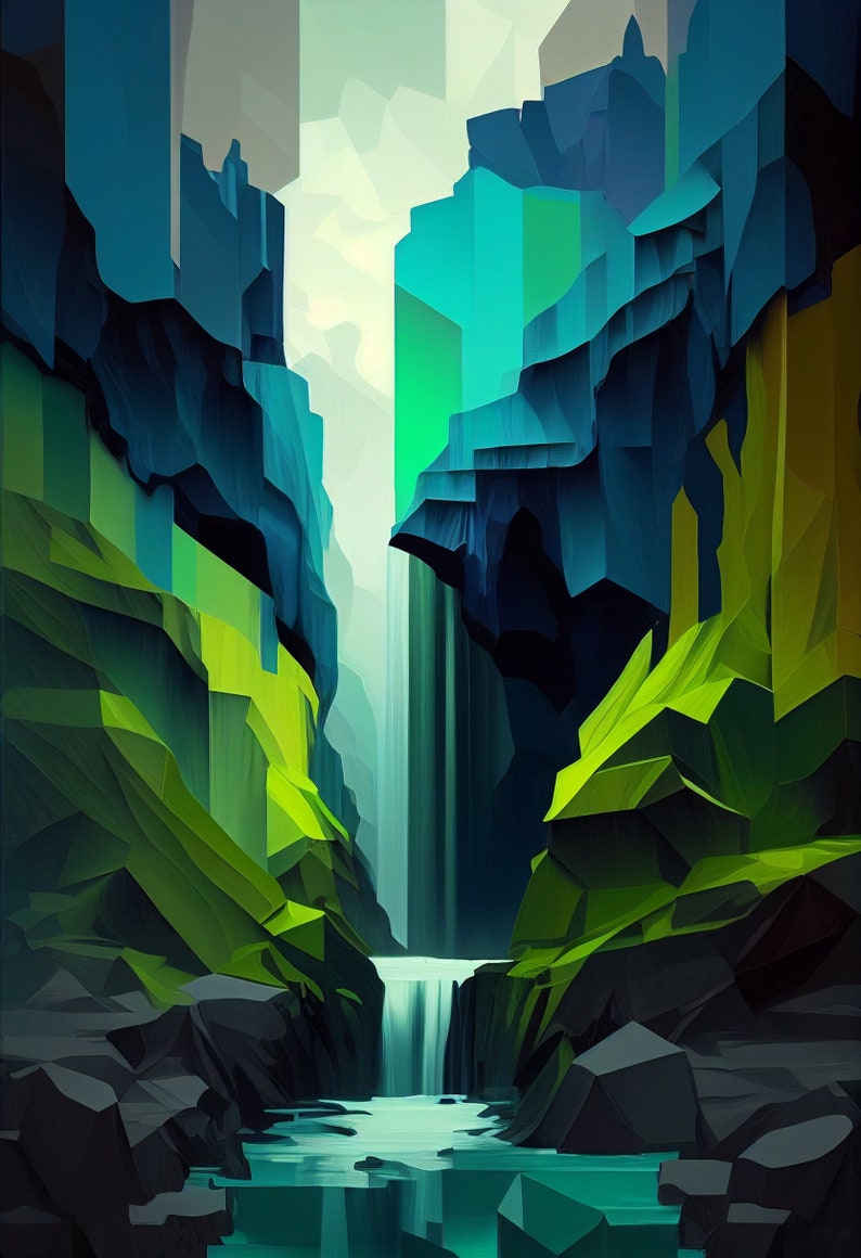 3 Panel Abstract Nature Posters / Geometric Minimal / Wall Art ...