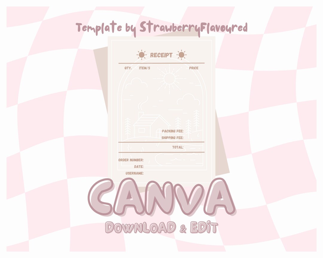 Neutral Receipt| Creme Receipt Template | Cute Receipt Template ...