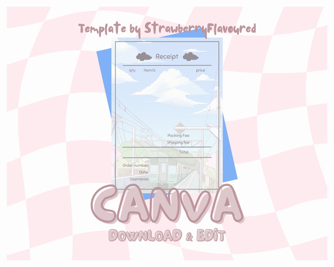 Anime Daytime Receipt | Editable Kawaii Receipt | Cute Receipt Template ...