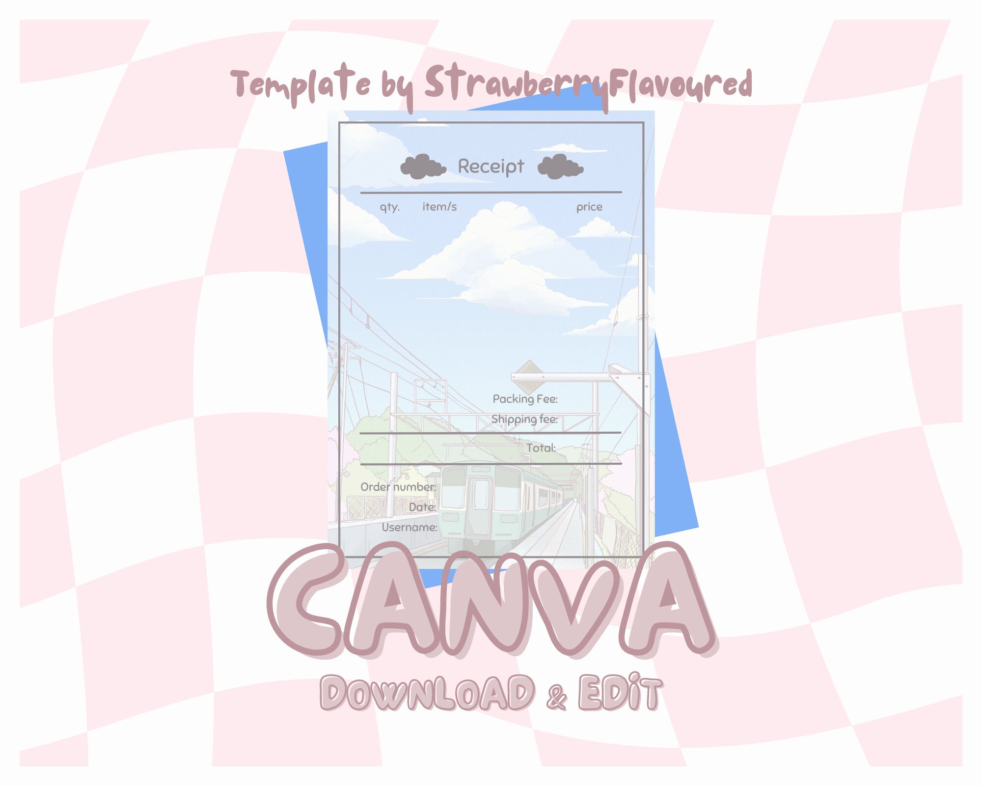 Anime Daytime Receipt | Editable Kawaii Receipt | Cute Receipt Template ...