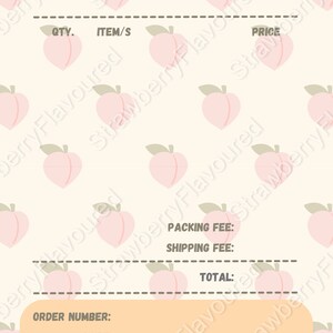 Kawaii Peaches Receipt | Editable Cute Receipt | Pastel Template ...
