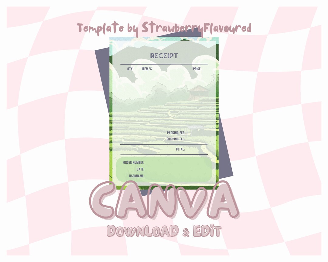 Green Farm Receipt | Editable Kawaii Receipt | Cute Receipt Template ...