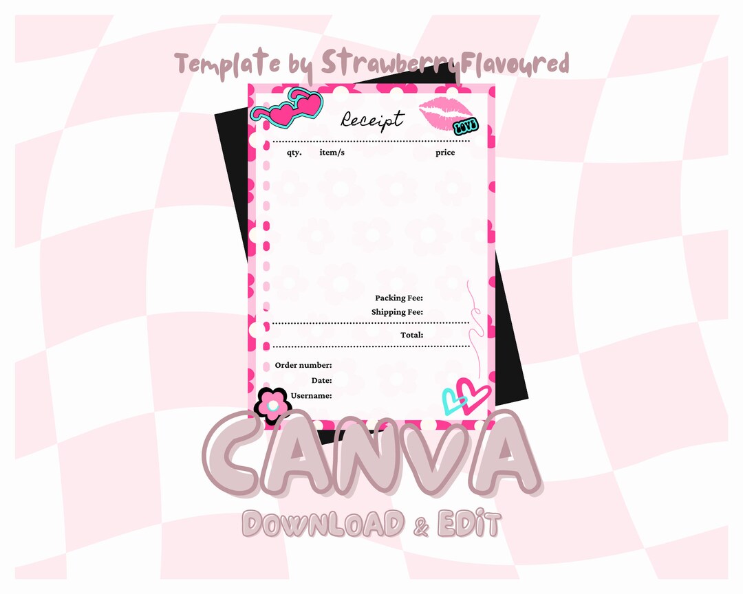 Hot Pink Receipt | Editable | Cute Barbie-inspired Receipt Template ...