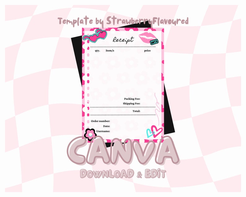 Hot Pink Receipt | Editable | Cute Barbie-inspired Receipt Template ...