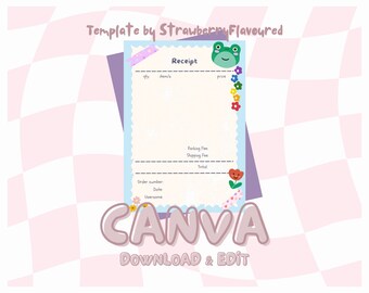 Kawaii Peaches Receipt | Editable Cute Receipt | Pastel Template ...