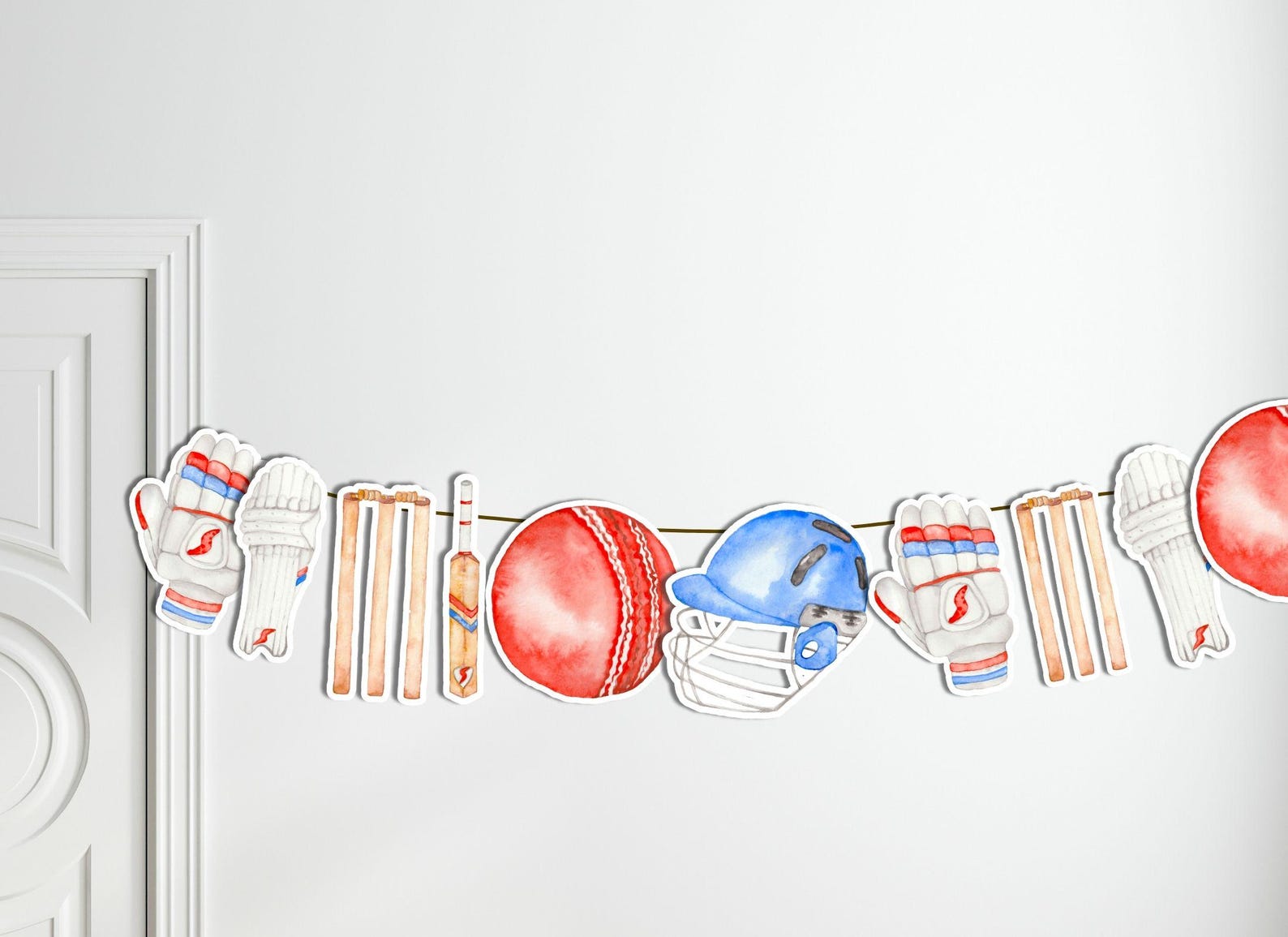 Editable Cricket Garland, Ball Sport Birthday Party Banner, Boys Decor ...