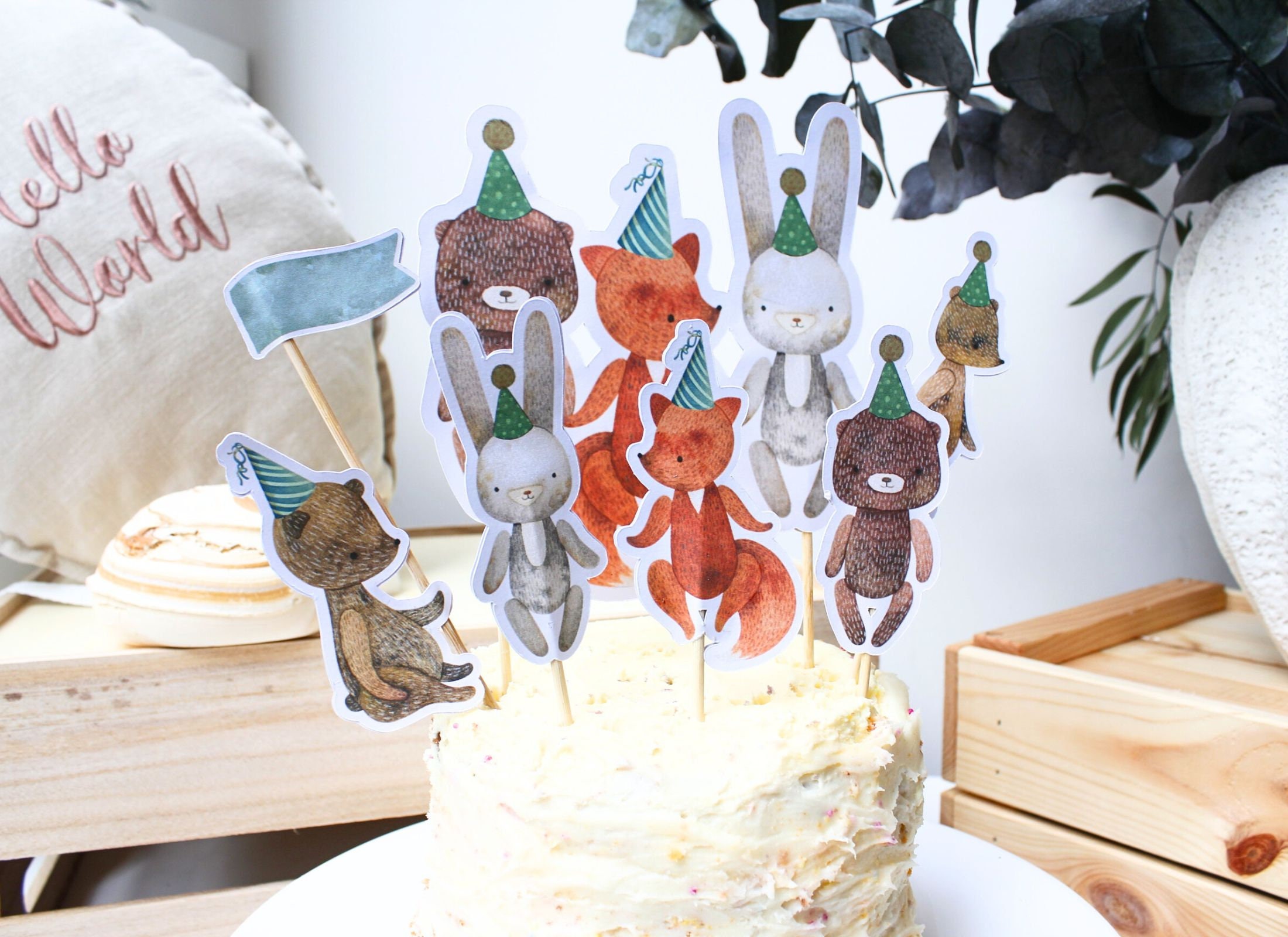 Woodland Cake Toppers, Forest Animals Cake Toppers, Teddy Bears Picnic ...