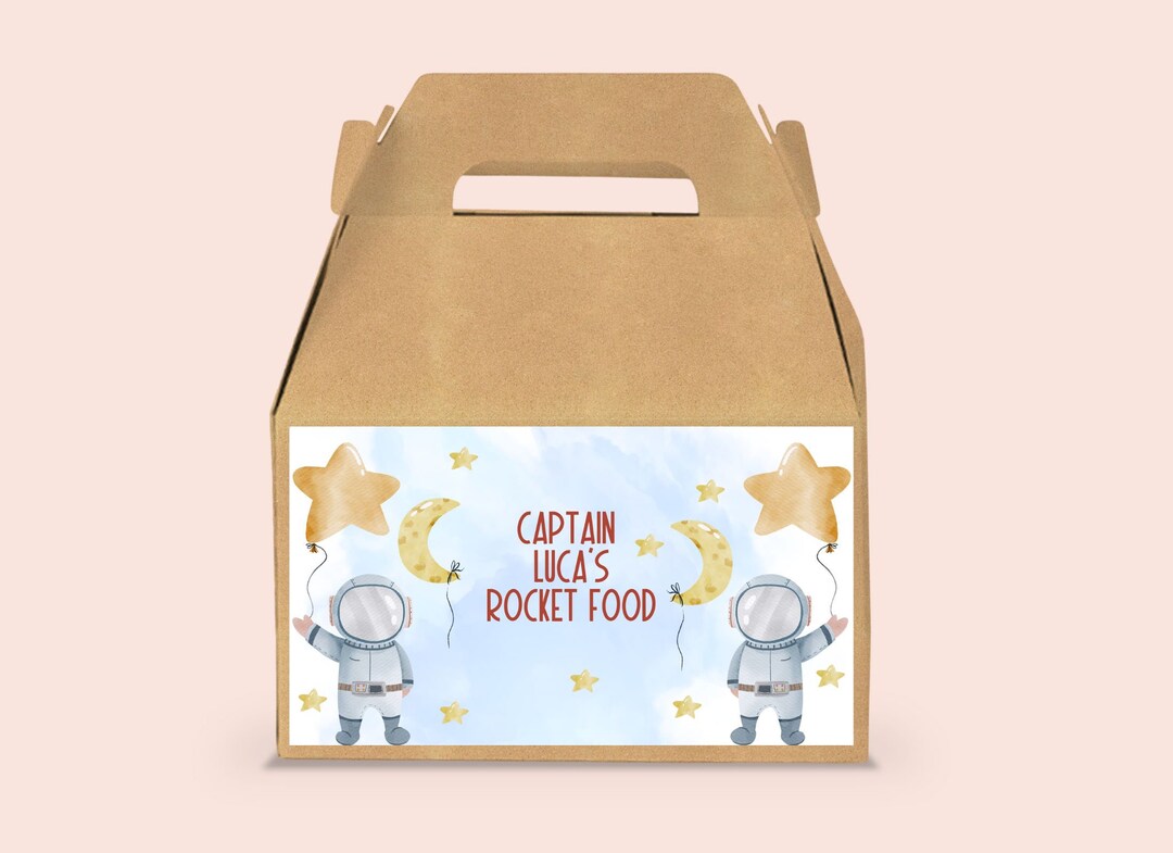 EDITABLE Astronaut Box Labels Rocket Gable Box Label Planet Party ...