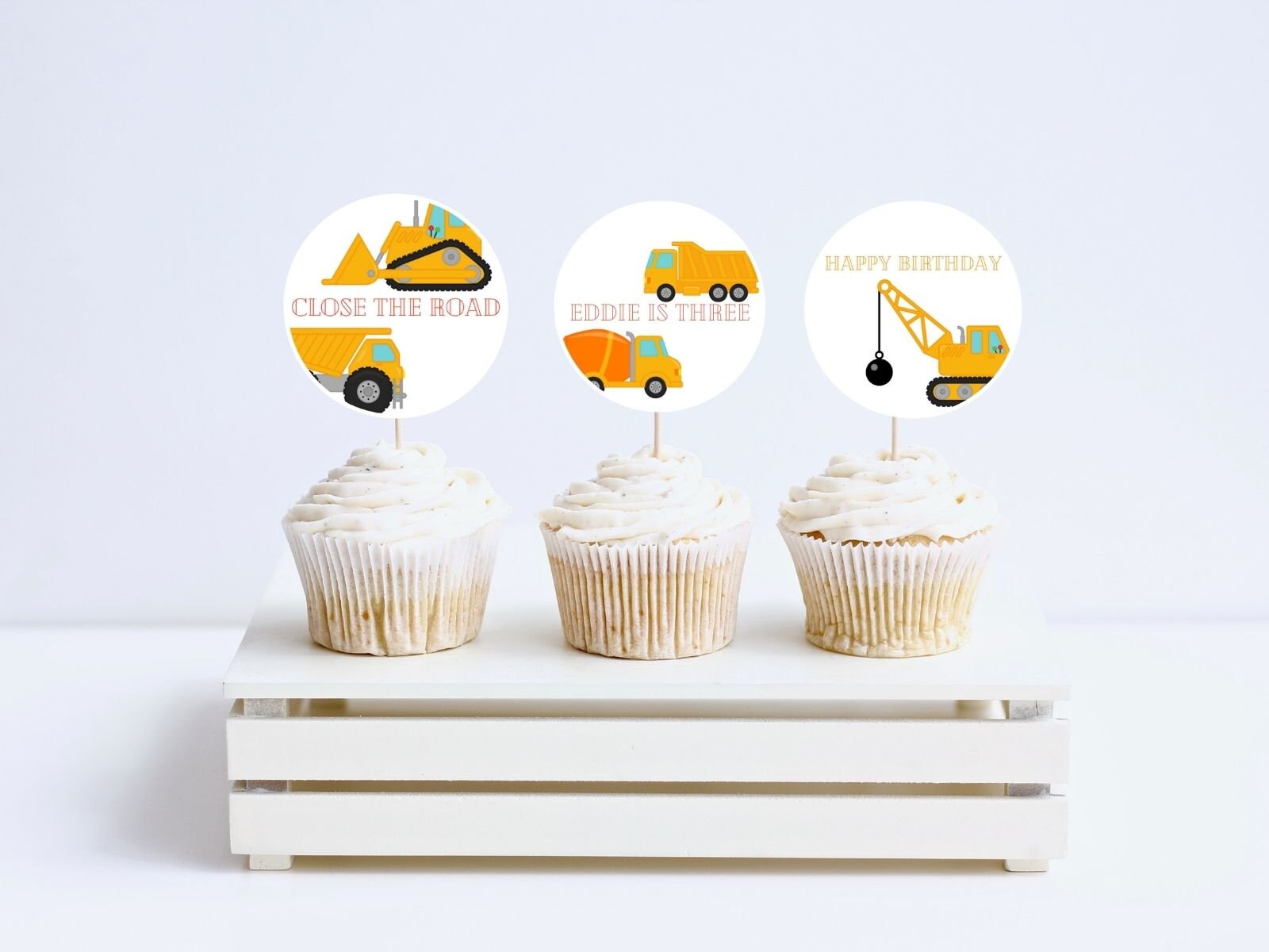 EDITABLE Construction Digger Dumper Truck Thank You Tag Favour Label ...