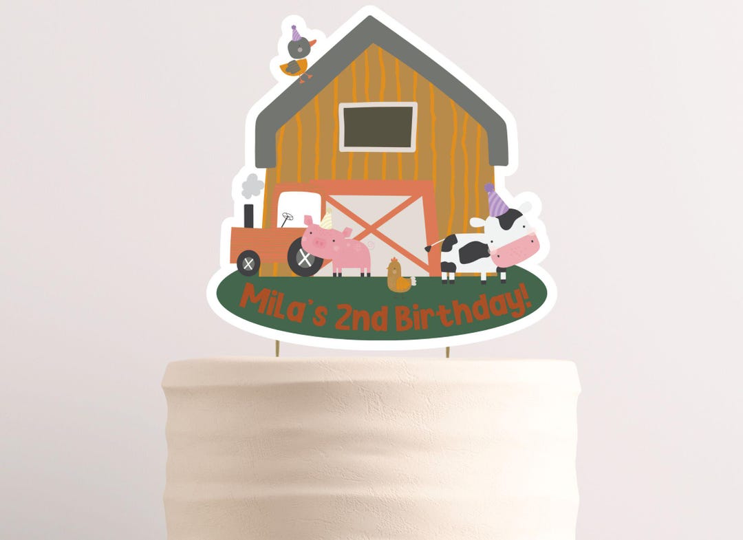 Personalized Farm Cake Topper, Custom Farm Cake Topper, Barn Cake ...