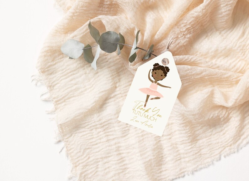 EDITABLE Ballerina Birthday Thank You Tag Ballet Dancer Favor Bag ...