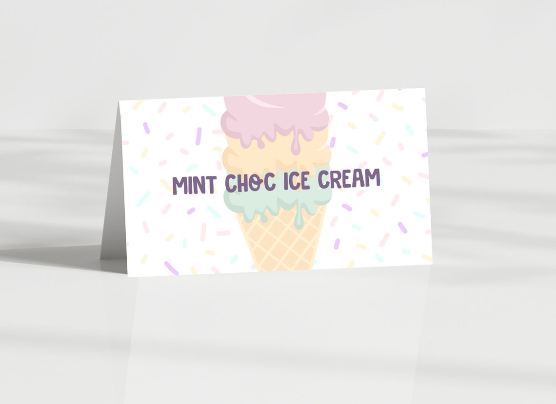 Editable Ice Cream Menu Heres the Scoop Party Sign Summer Birthday ...