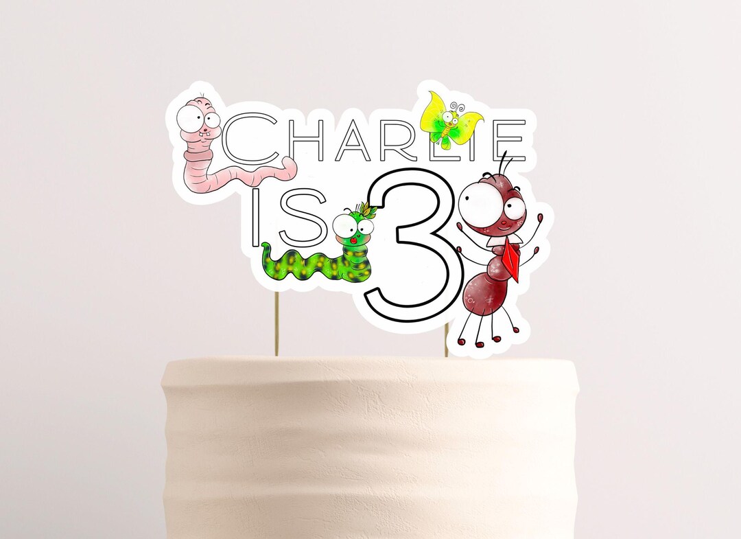 Printable Bug Cake Topper Outdoor Party Cake Toppers Insect Birthday ...