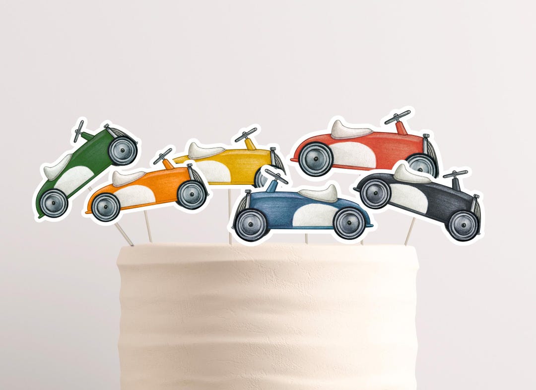 Printable Car Cake Toppers Hot Wheels Racing Car Birthday Party Cake ...