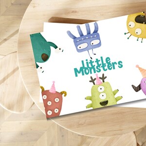 Editable Monster Placemat Little Monsters Paper Placemat Monster ...