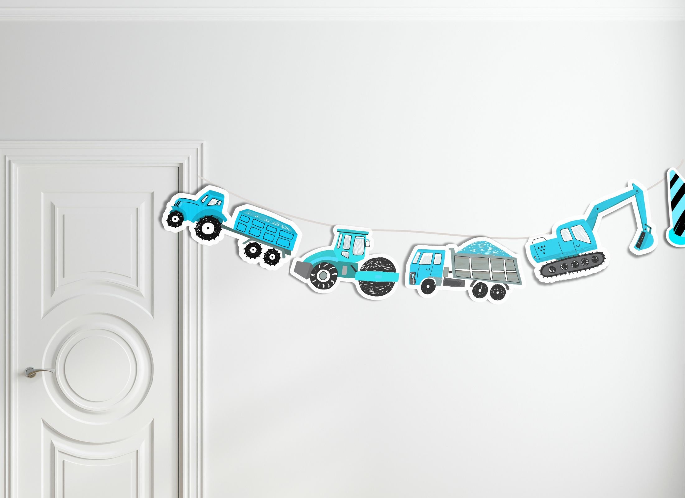 Printable Construction Cake Toppers Digger Birthday Party Cupcake ...