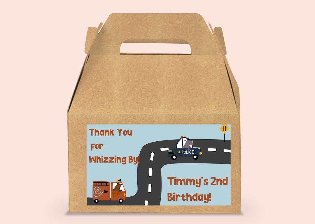 EDITABLE Road Gable Label Transportation Label Transport Party Favor ...