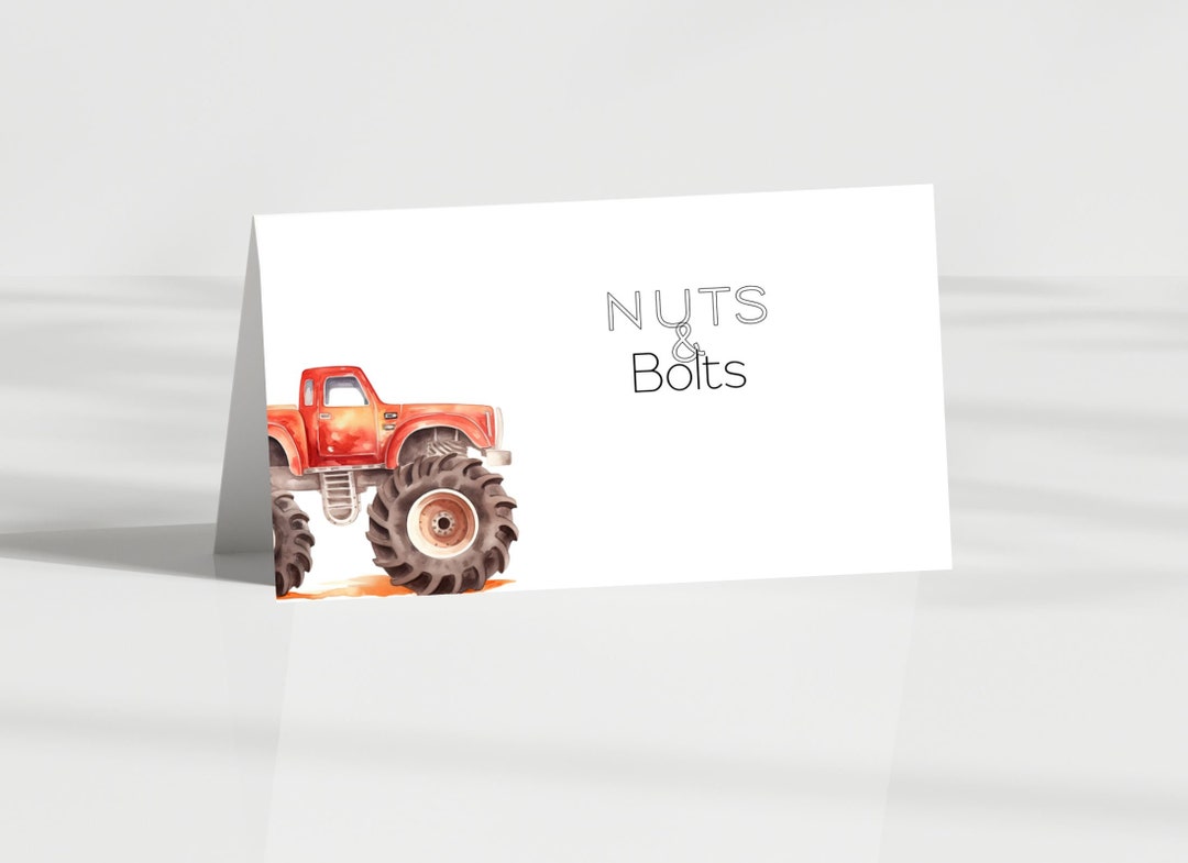Editable Monster Truck Food Label: Minimalist Monster Smash Party ...