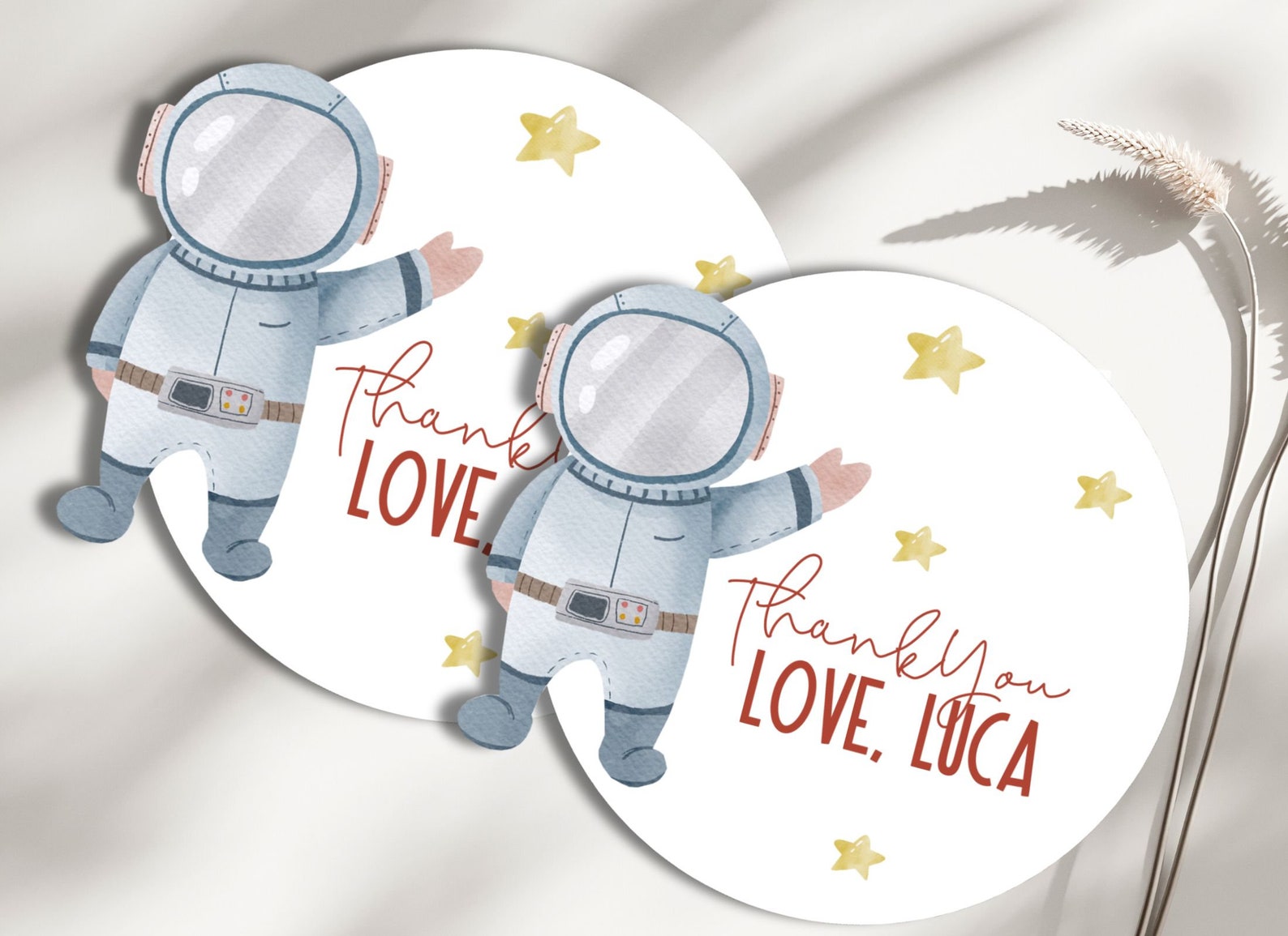 EDITABLE Astronaut Favor Label Rocket Thank You Label Planet Party ...