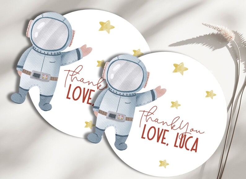 EDITABLE Astronaut Favor Label Rocket Thank You Label Planet Party ...