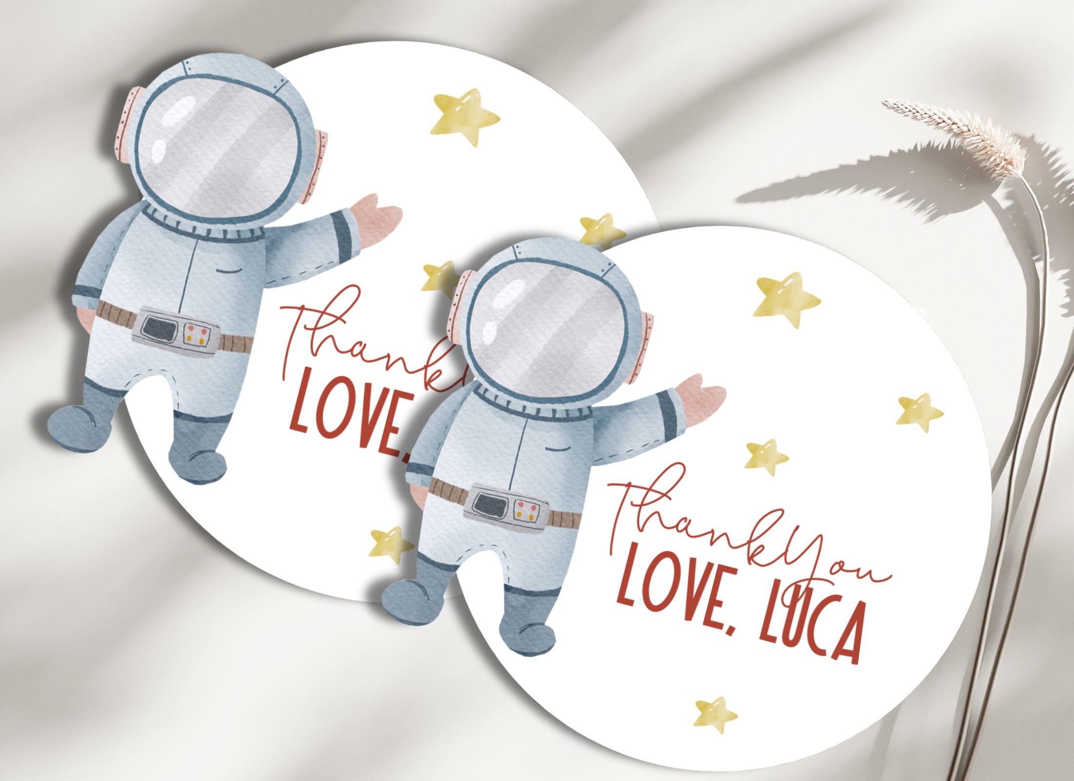 EDITABLE Astronaut Favor Label Rocket Thank You Label Planet Party ...
