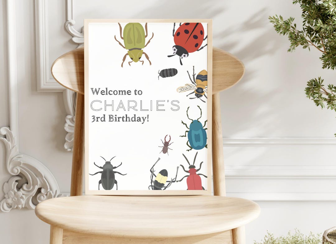 Editable Bug Welcome Sign Outdoor Party Signs Insect Welcome Signs ...