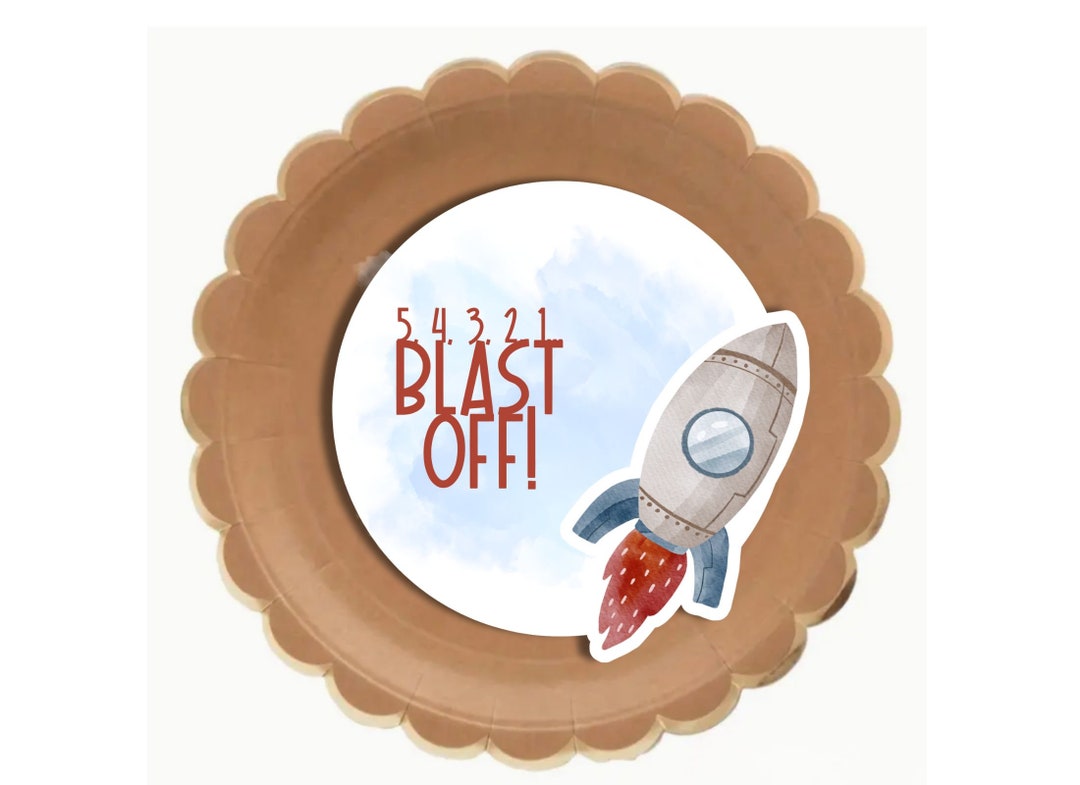 EDITABLE Astronaut Plate Toppers Rocket Plate Insert Planet Party ...