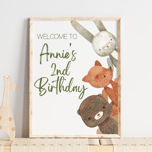 EDITABLE Forest Woodland Animals Bears Picnic Tent Food Label First ...