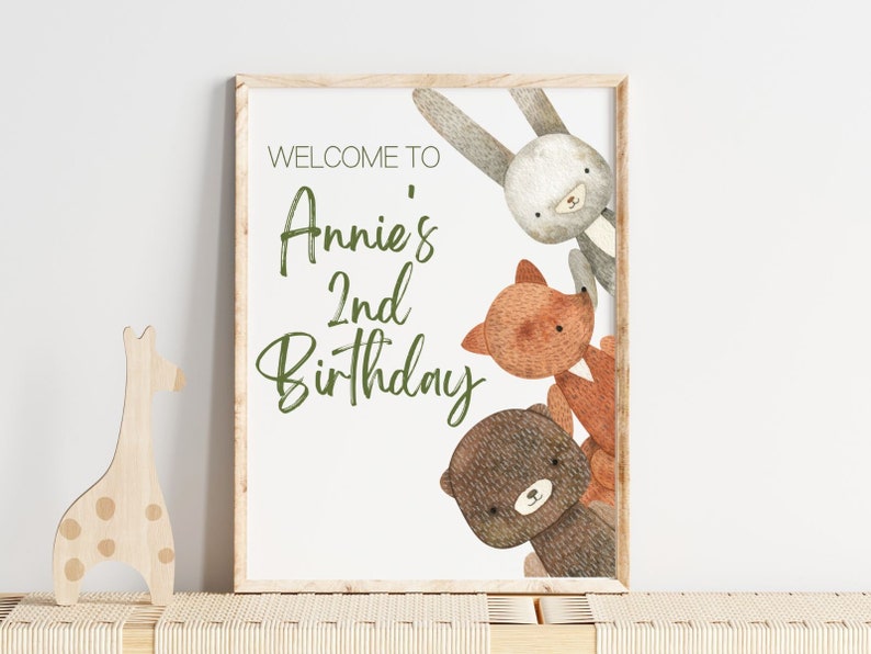 EDITABLE Forest Woodland Animals Bears Picnic Tent Food Label First ...