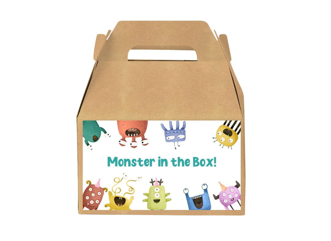 Editable Monster Gable Sticker Little Monsters Favor Sticker Monster ...