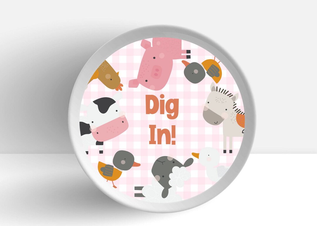 EDITABLE Pink Farm Insert, Farmyard Party, Barnyard Place Setting, Barn ...