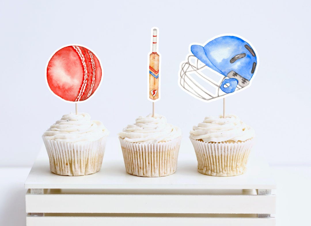 Editable Cricket Cake Toppers, Ball Sport Birthday Party, Boys Decor ...