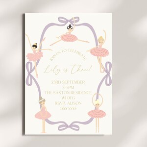 EDITABLE Ballerina Invite, Instant Download Ballet Invitation, Ballet ...