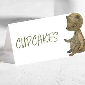 EDITABLE Forest Woodland Animals Bears Picnic Tent Food Label First ...