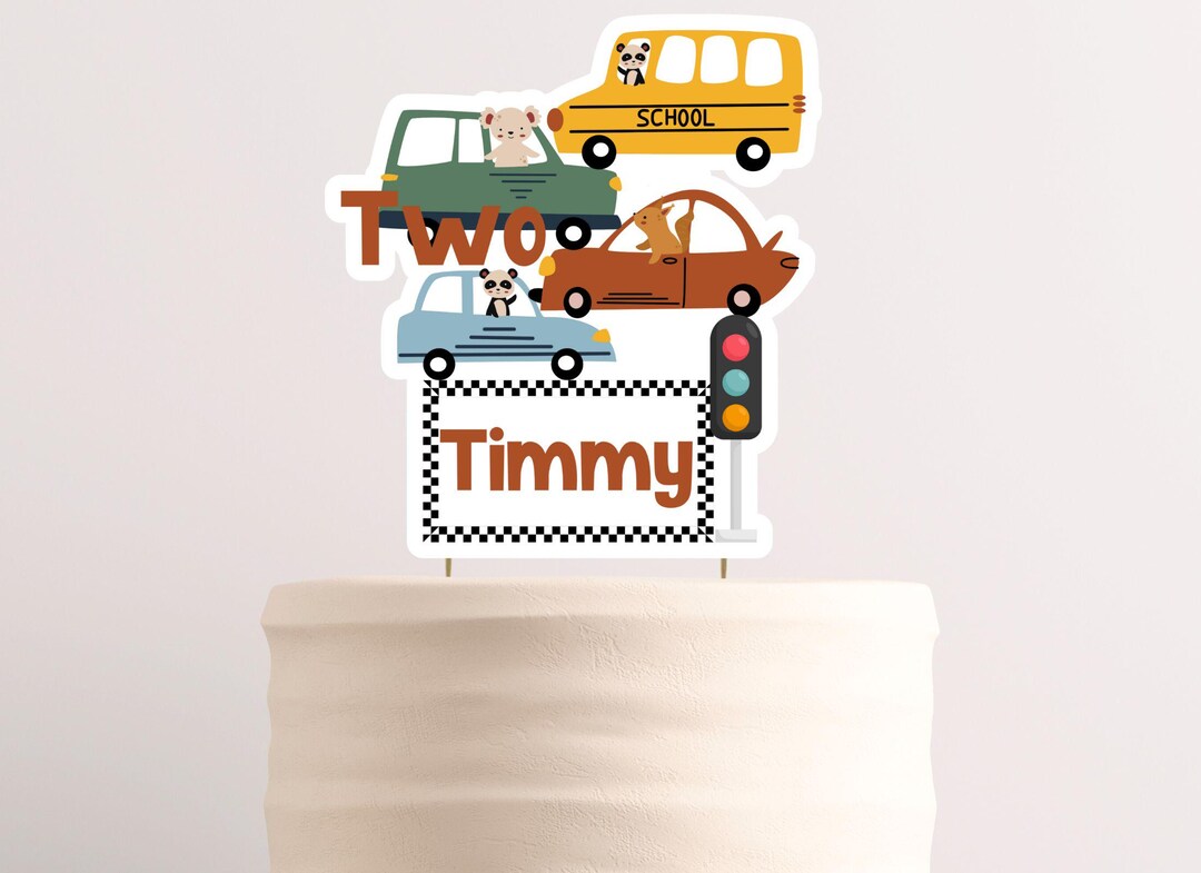 Transportation Cake Toppers Road Party Cupcake Toppers Transport Party ...