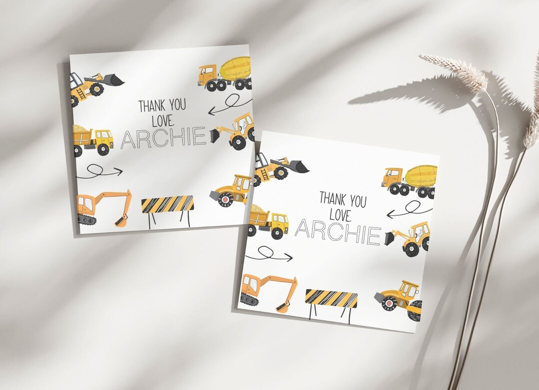EDITABLE Construction Favor Tags Construction Thank You Tags ...