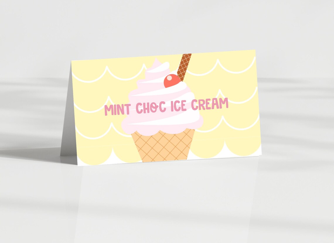 Editable Ice Cream Menu Heres the Scoop Party Sign Summer Birthday ...