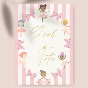 EDITABLE Ballet Dancer Birthday Party Plate Topper Ballerina Dancer ...