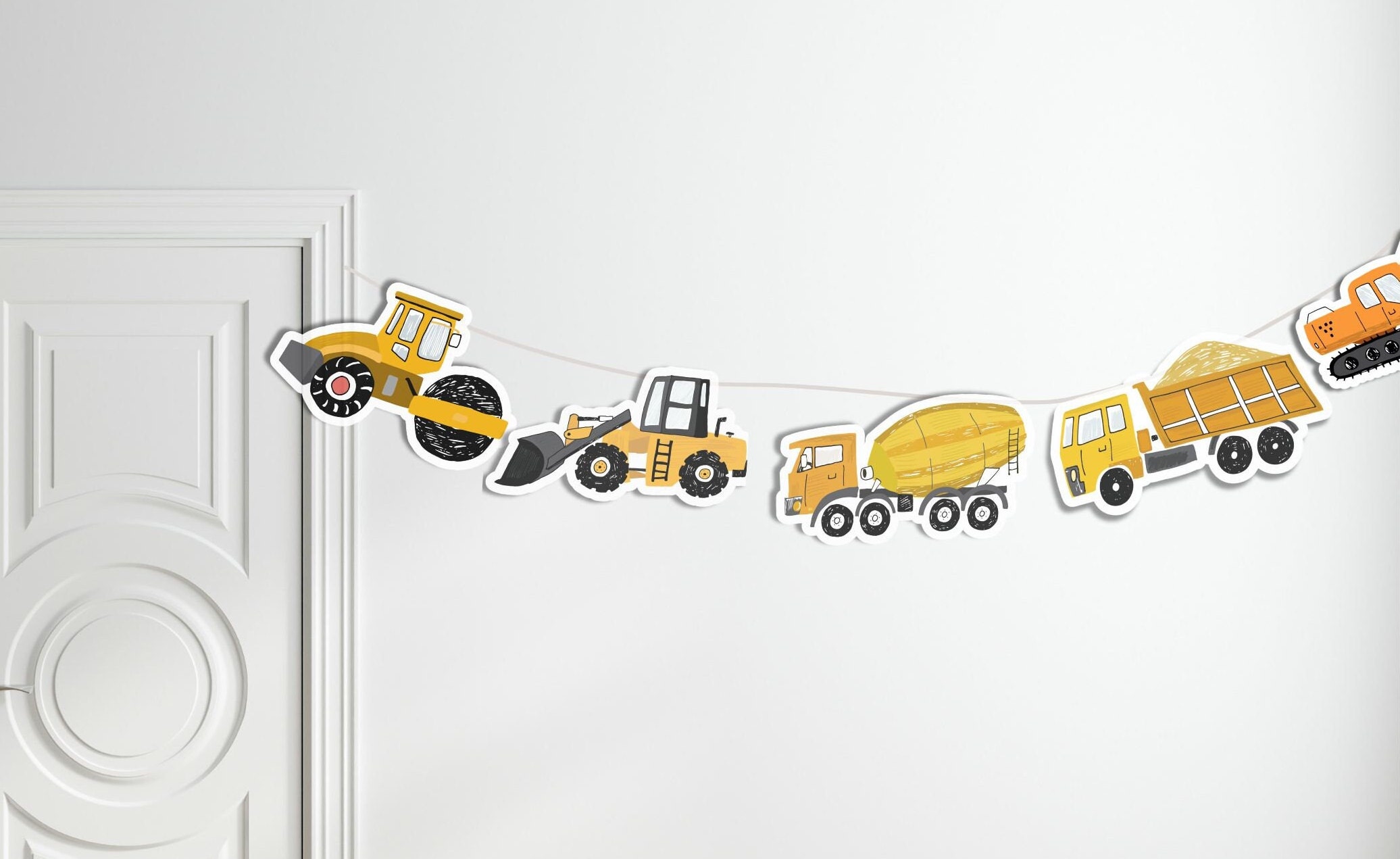 Printable Construction Party Banner Digger Birthday Party Bunting ...