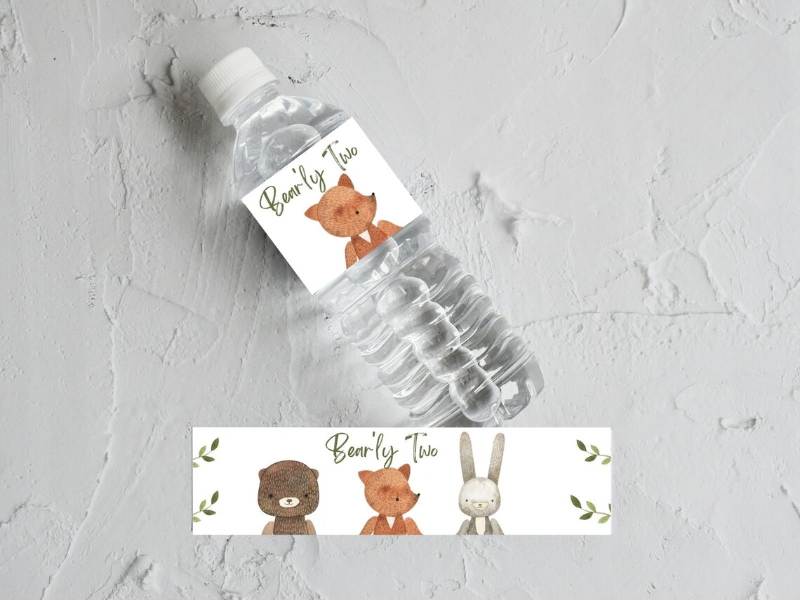 EDITABLE Forest Woodland Animals Bears Picnic Tent Food Label First ...