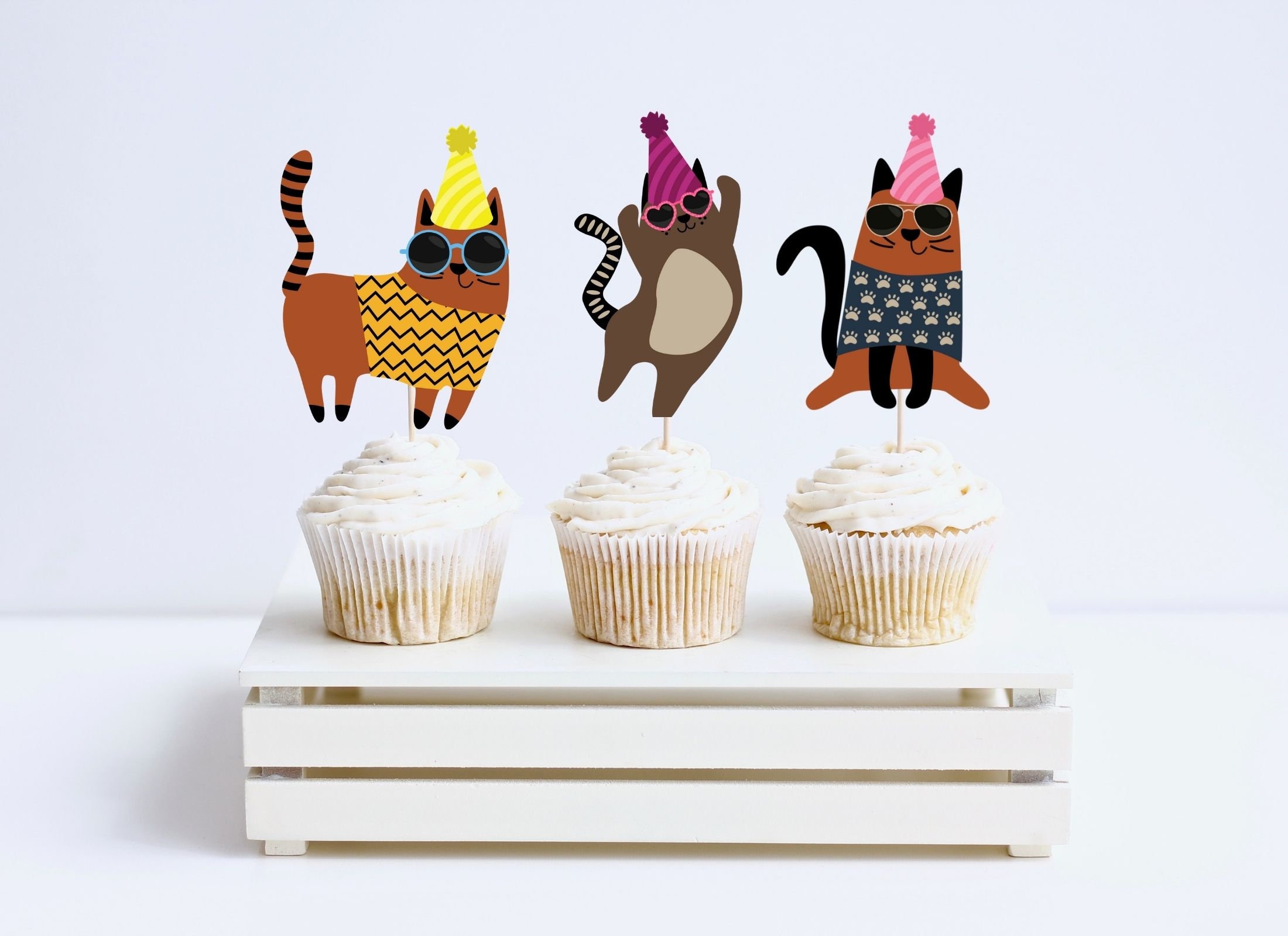 Cat Birthday Party Invitation Bundle Editable Kitty Cat Invite - Etsy